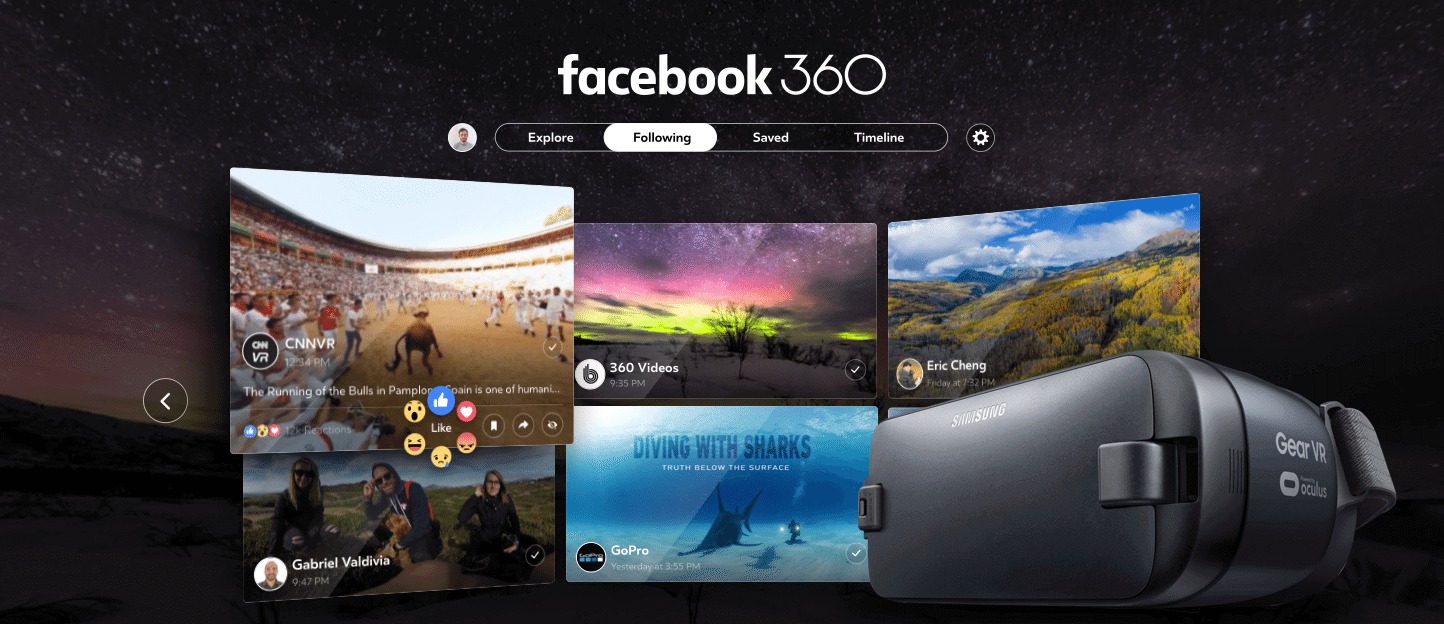 Facebook 360 chega para Samsung Gear VR e garante experiência 360° completa