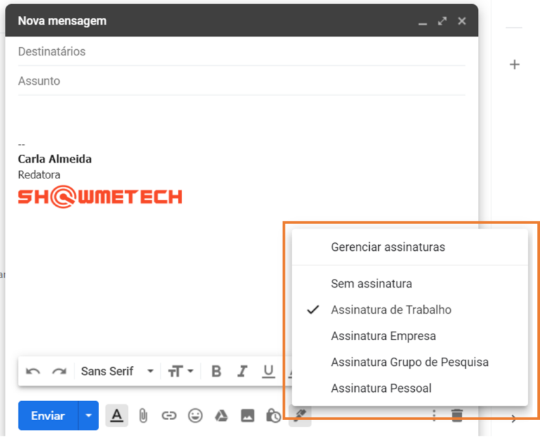 Como colocar assinatura no Gmail?
