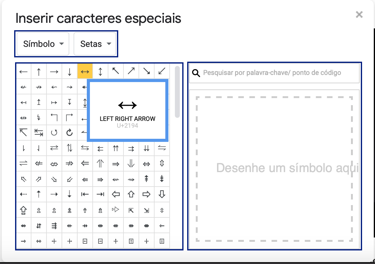 Explore os símbolos do Google Docs e do Word de forma prática