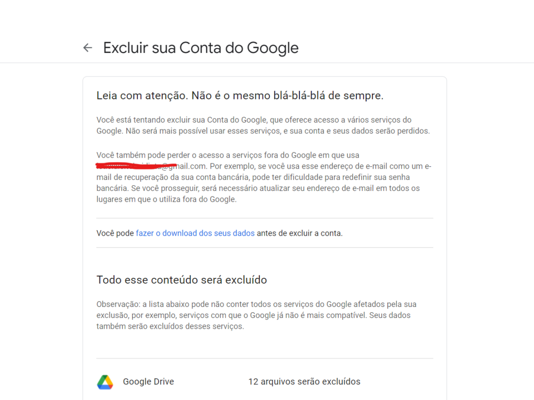Como fazer backup e excluir a conta do Google