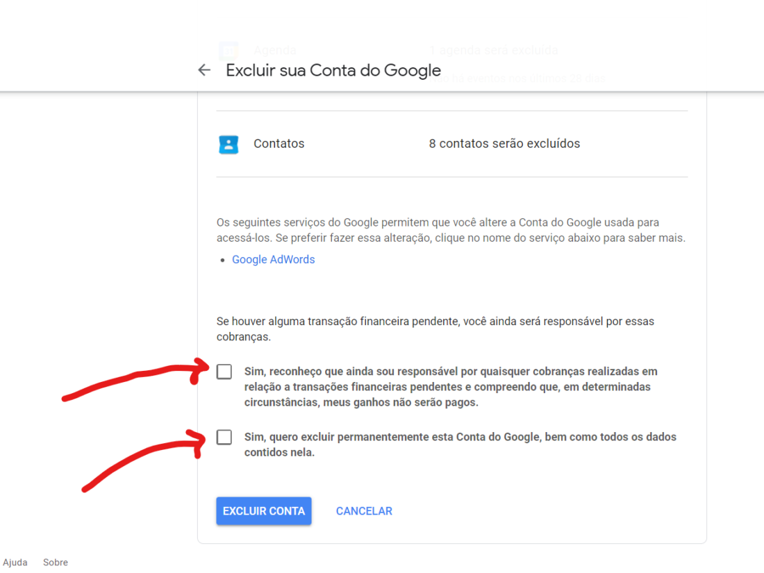 Como fazer backup e excluir a conta do Google
