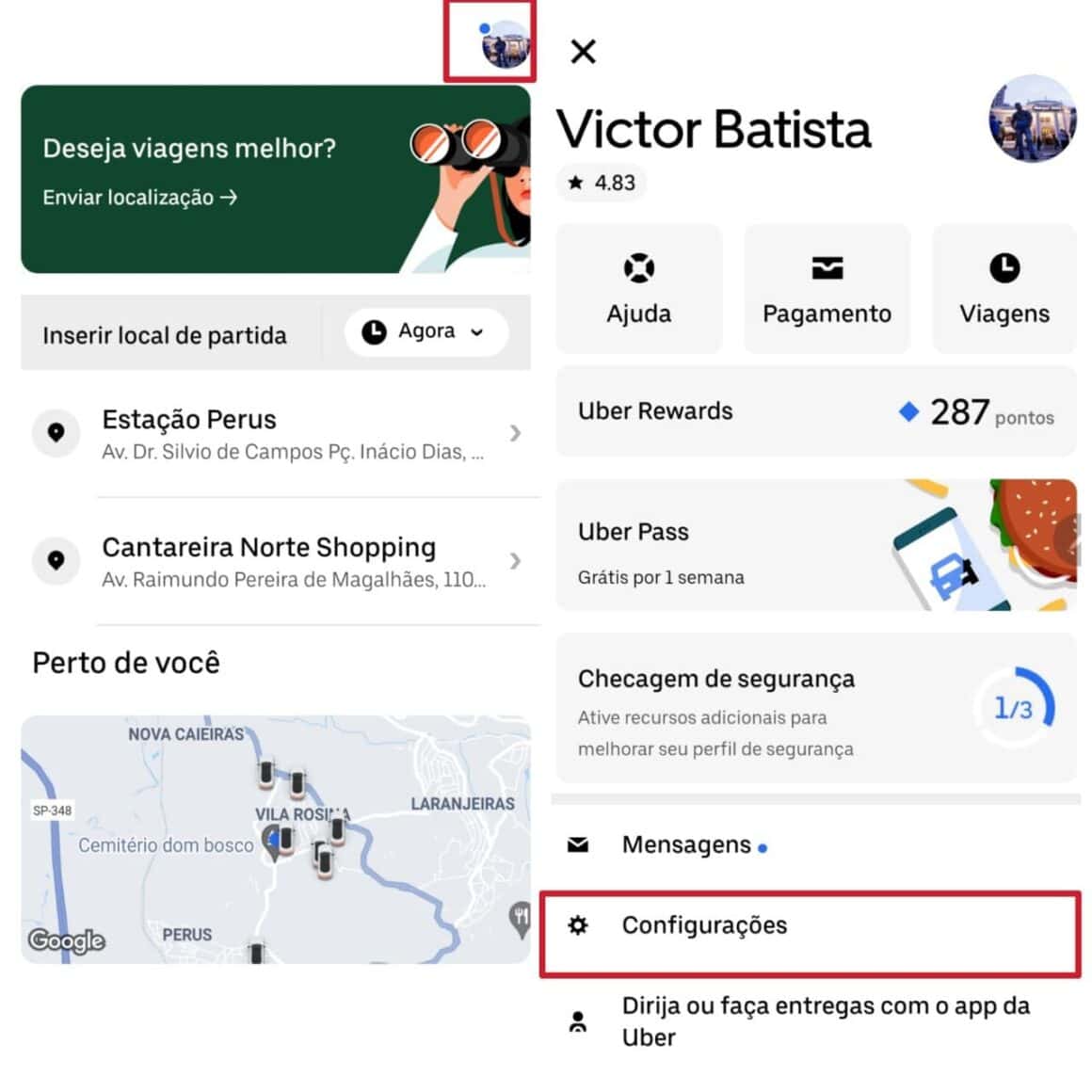 Descubra qual nota da Uber você recebeu de motoristas