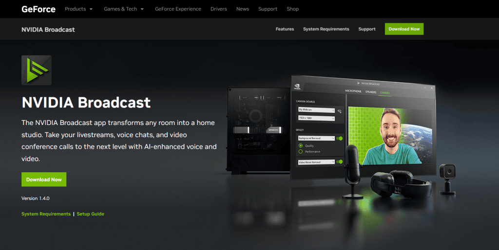 NVIDIA Broadcast usa IA para corrigir o olhar do streamer