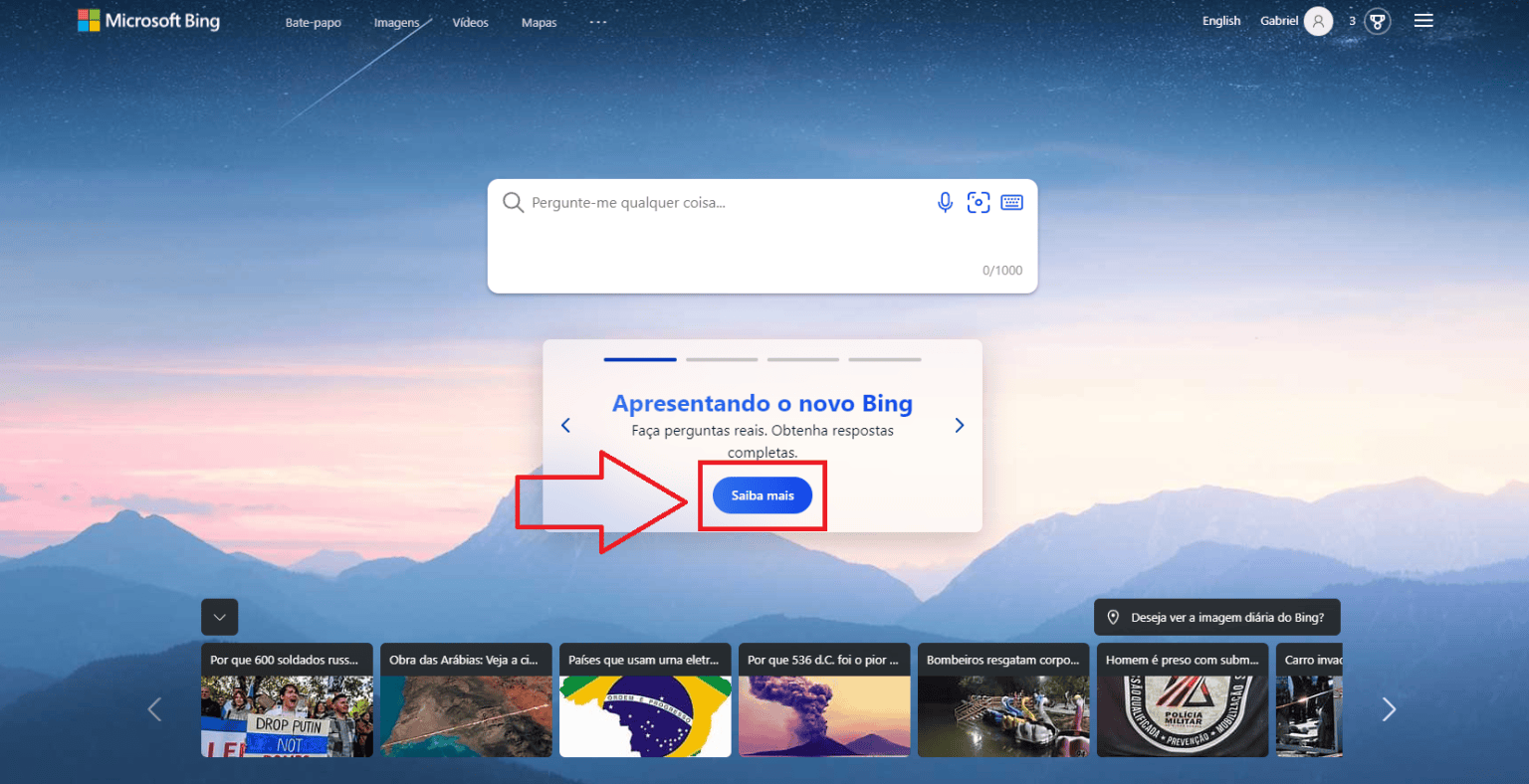 Como usar a busca do Bing com IA