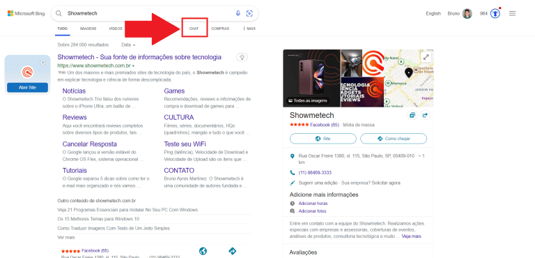 Como usar a busca do Bing com IA