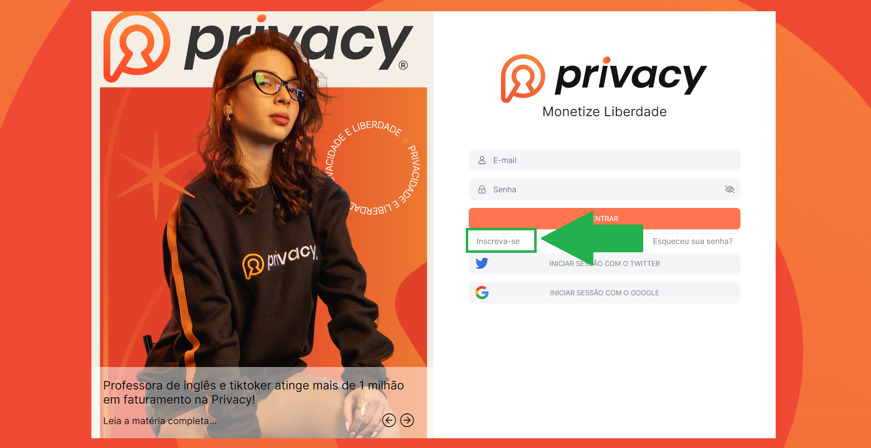 Como se cadastrar na Privacy e ganhar dinheiro