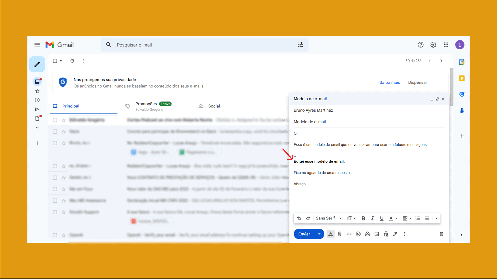 Como crear modelos de correo electrónico ou modelos en Gmail