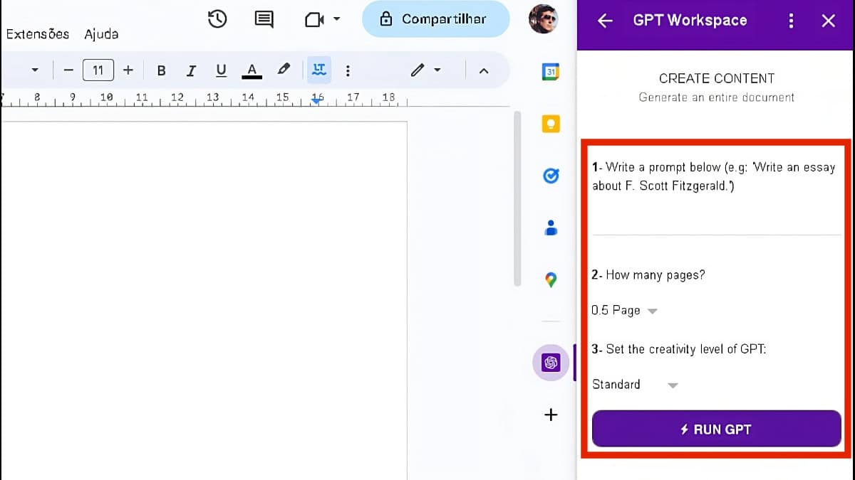 Como usar o ChatGPT no Google Docs, Planilhas e até Gmail
