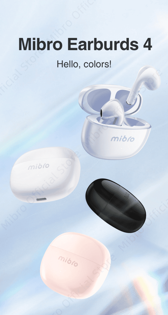 Fone de ouvido Mibro Earbuds 4 é discreto e tem mais de 30 horas de bateria