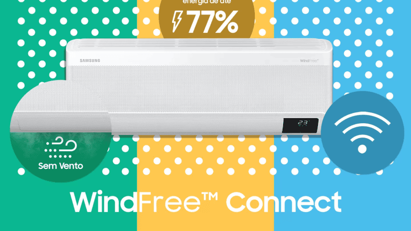 Samsung lança ar-condicionado compacto WindFree Slim Connect