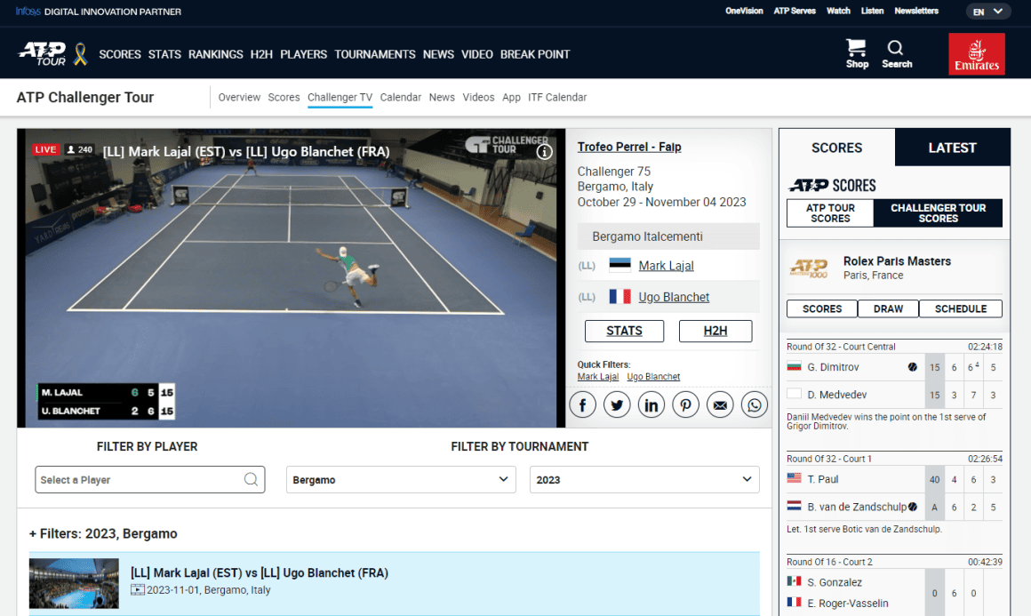 Acompanhe suas partidas de tênis com o Tennis Stream!