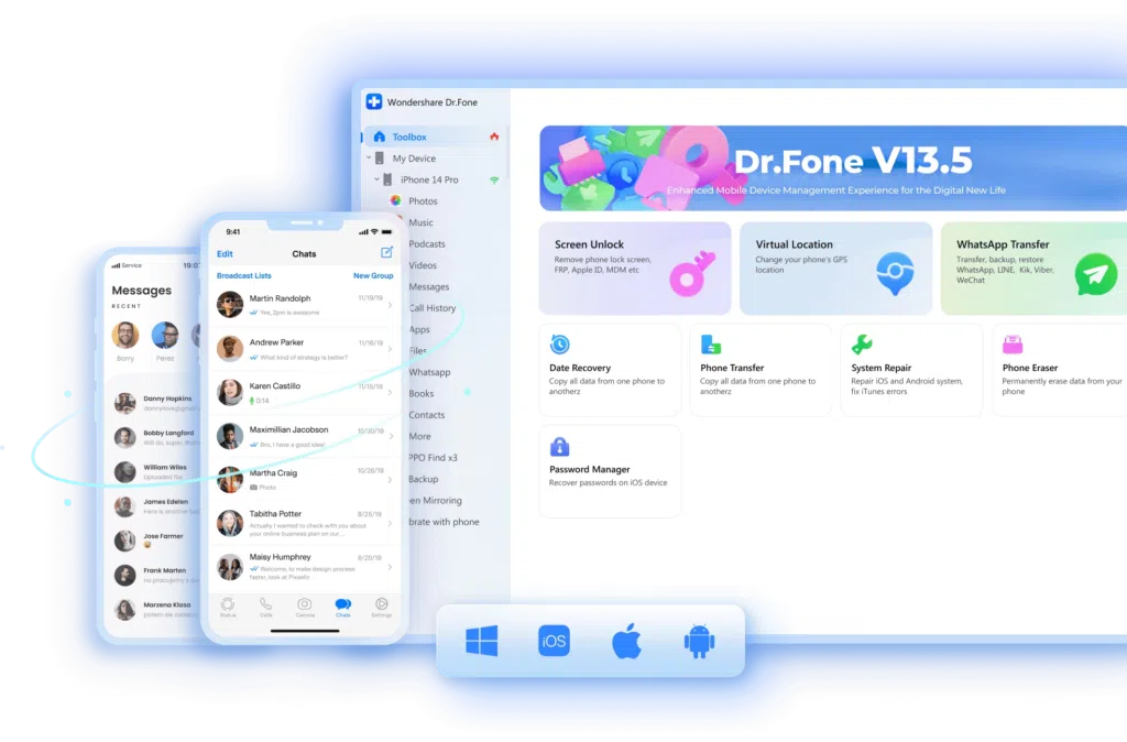 Wondershare Dr.Fone is an “all-in-1” tool for your cell phone