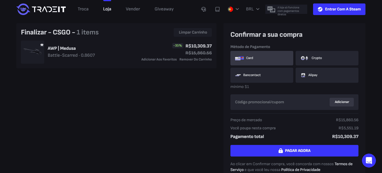 Compre skins com segurança para CS2 na TradeIt