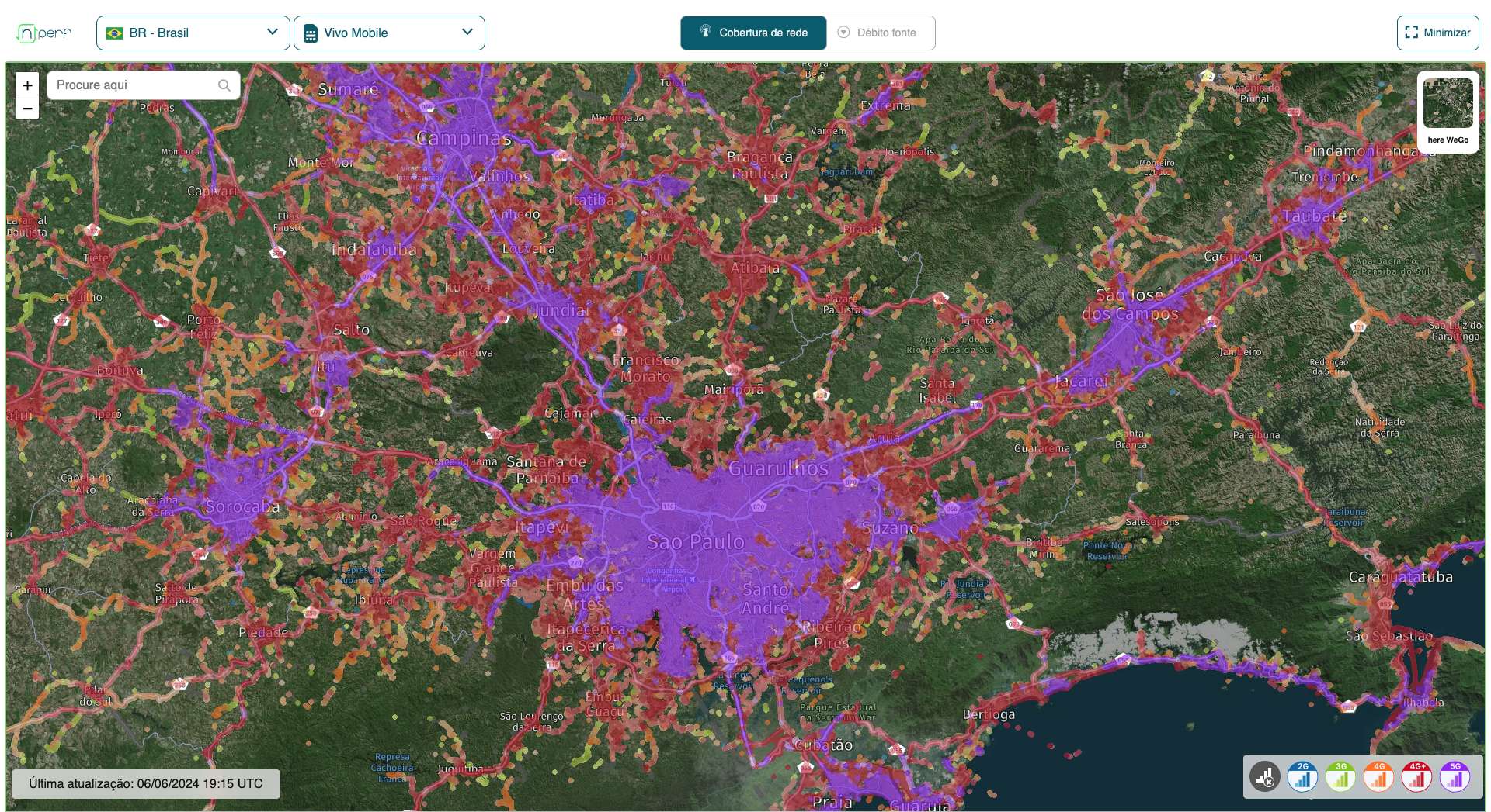 Mapa mostra a cobertura 5G, 4G e 3G da VIVO, CLARO e TIM no Brasil. Veja