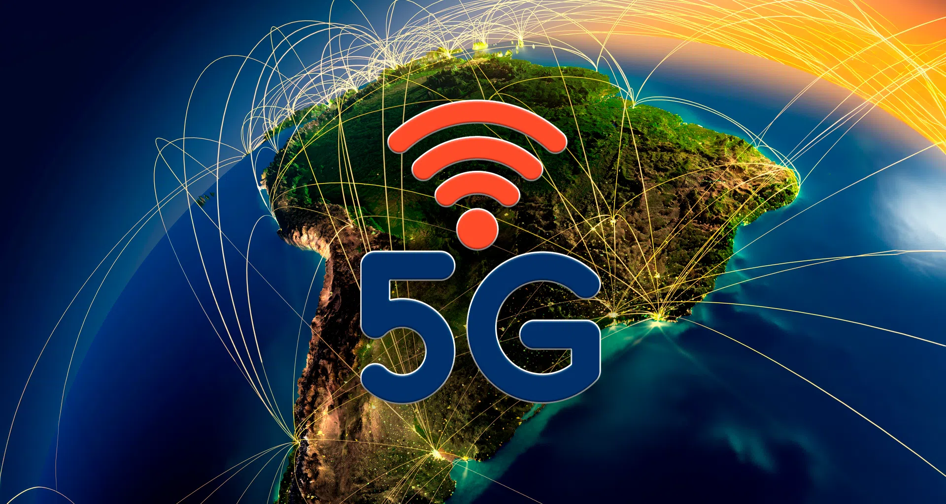 تُظهر الخريطة تغطية 5G و4G و3G لـ VIVO وCLARO وTIM في البرازيل. ينظر