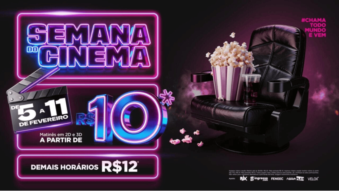 Semana do Cinema 2026 tem ingresso a R$ 10; veja filmes e como aproveitar